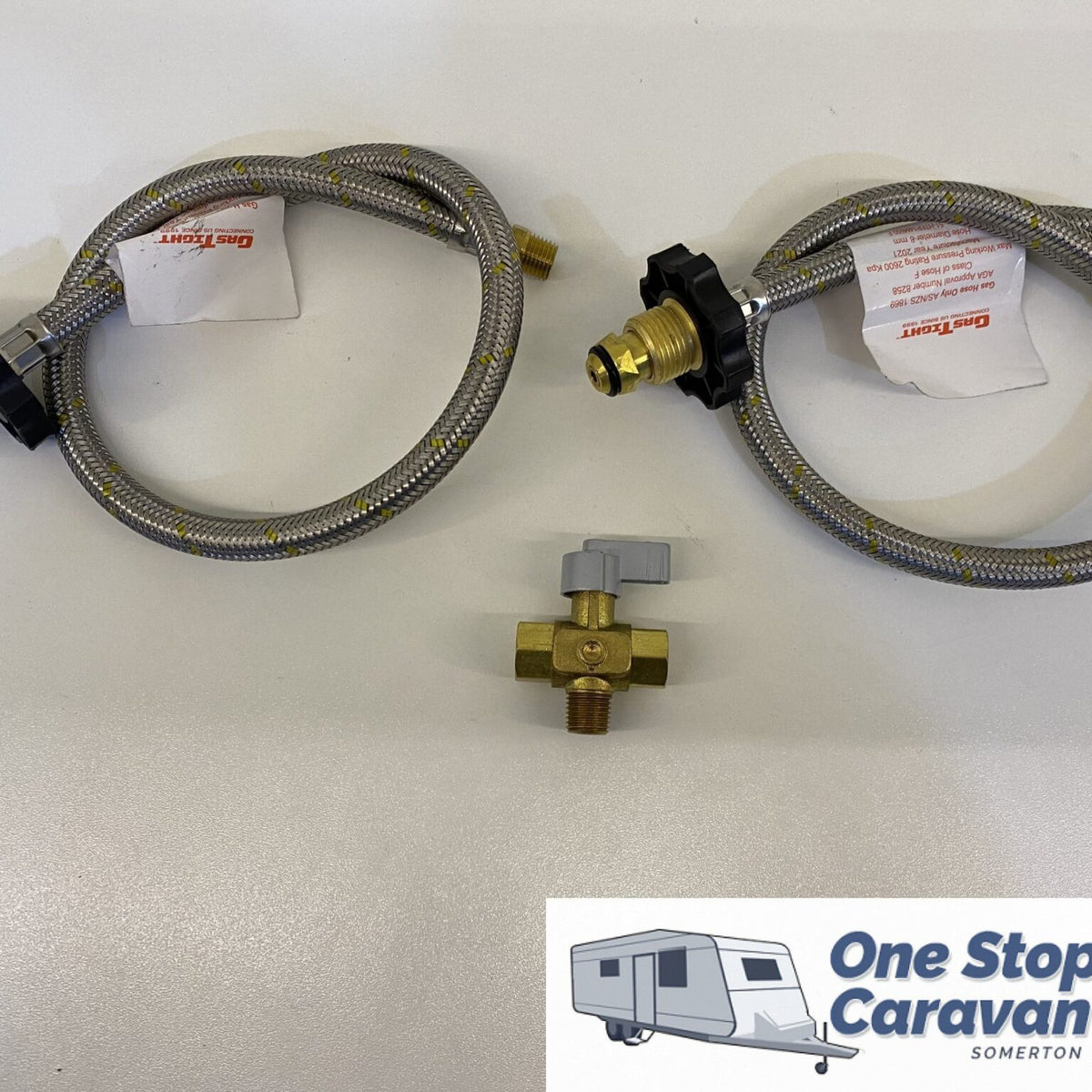 Changeover Valve Kit & 2x600mm Stainless Steel Braided Gas Hose with H ...