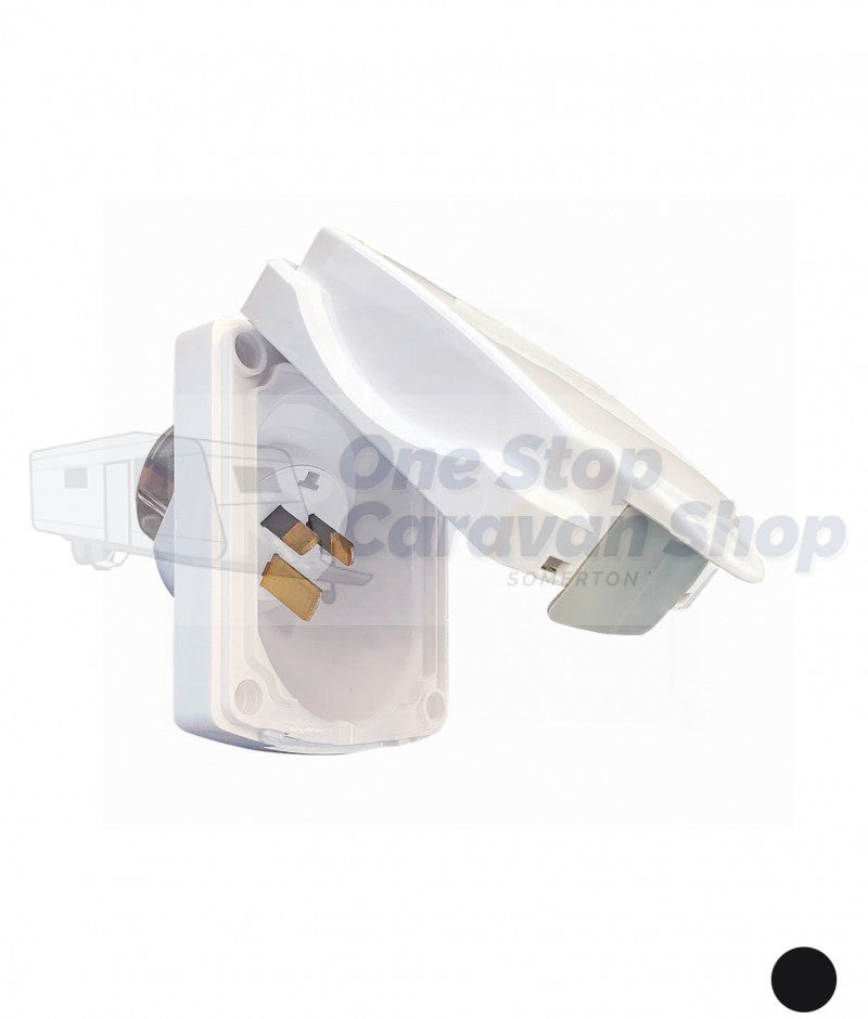 15AMP Caravan Inlet IP34 - White – One Stop Caravan Shop