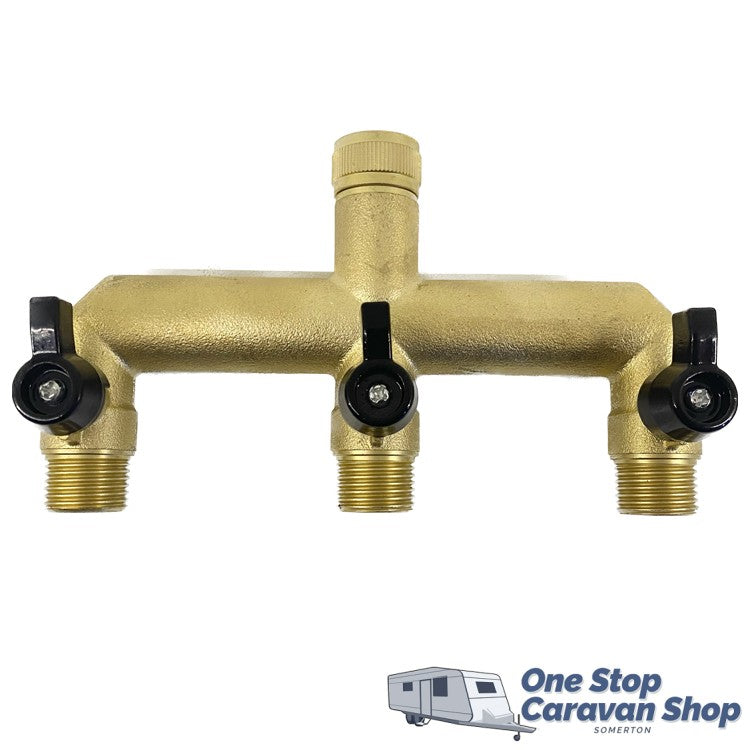 3 Way Metal Tap Outlet 1/2inch - OSCS3WAY – One Stop Caravan Shop